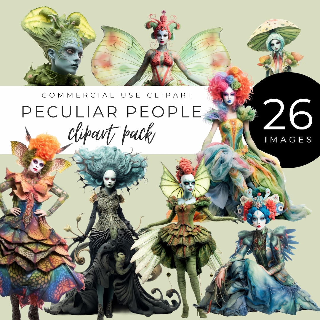 Peculiar People Clipart INSTANT DOWNLOAD Whimsical Quirky Fantasy ...