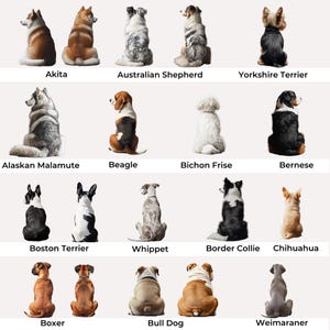 Dog Clipart From Back, Instant Download, Canine Breed Back View ...