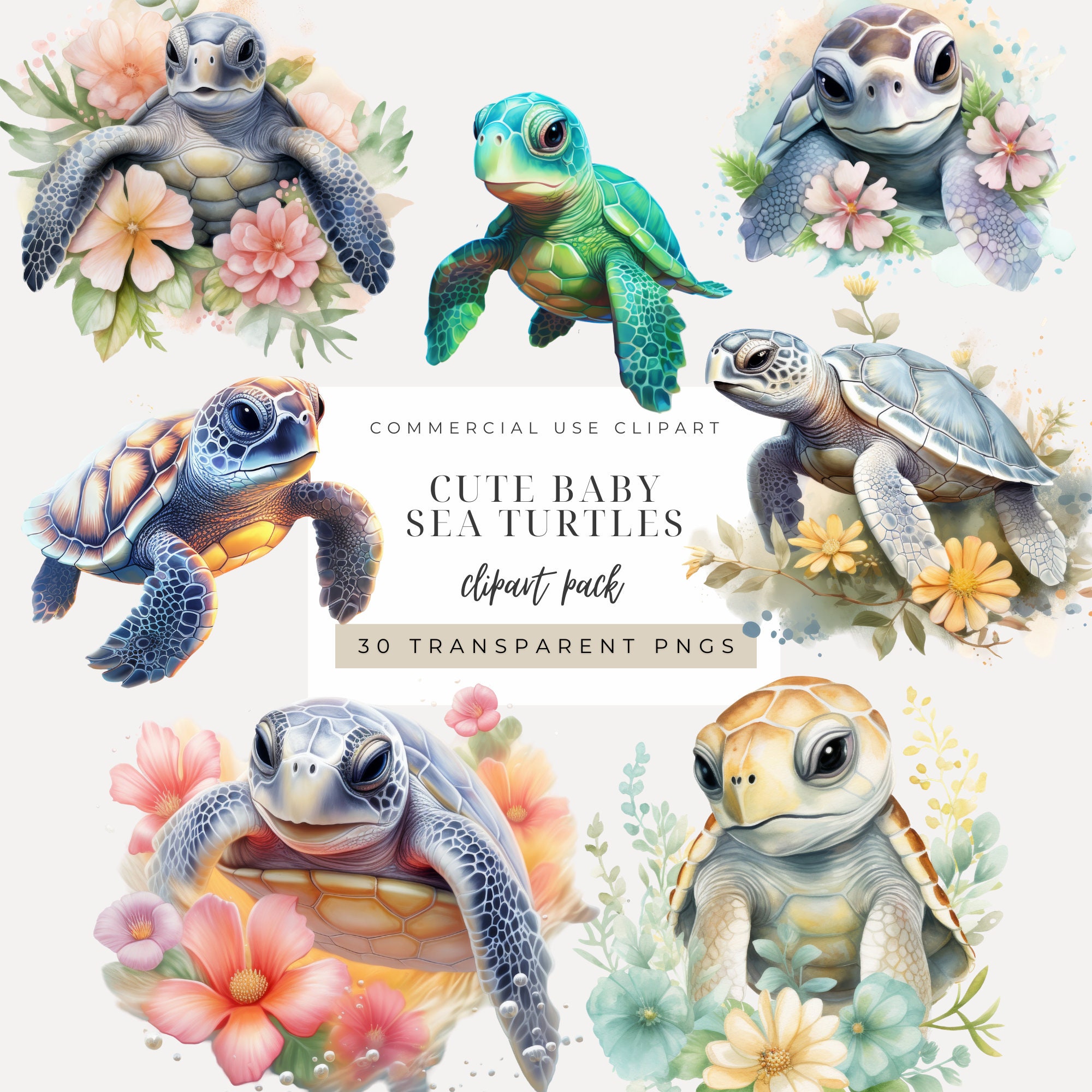 Cute Sea Turtles Clip Art