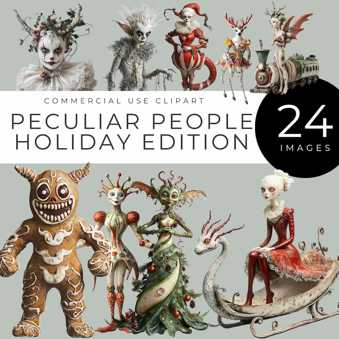 Peculiar People Clipart INSTANT DOWNLOAD Holiday Quirky Fantasy ...