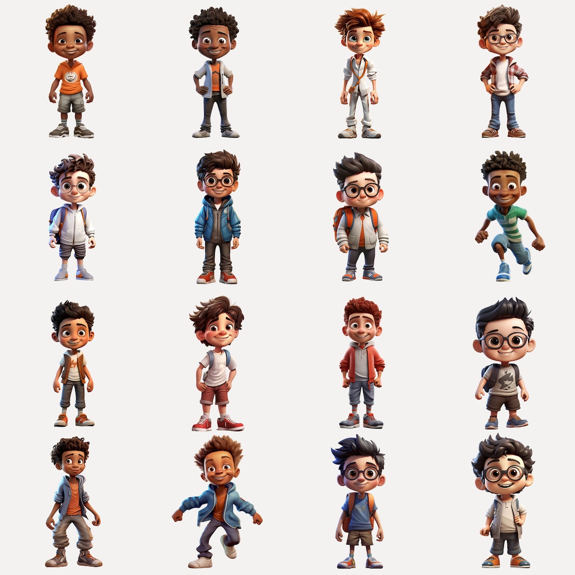 Quirky Kids Clipart INSTANT DOWNLOAD Whimsical Figures & Eccentric ...