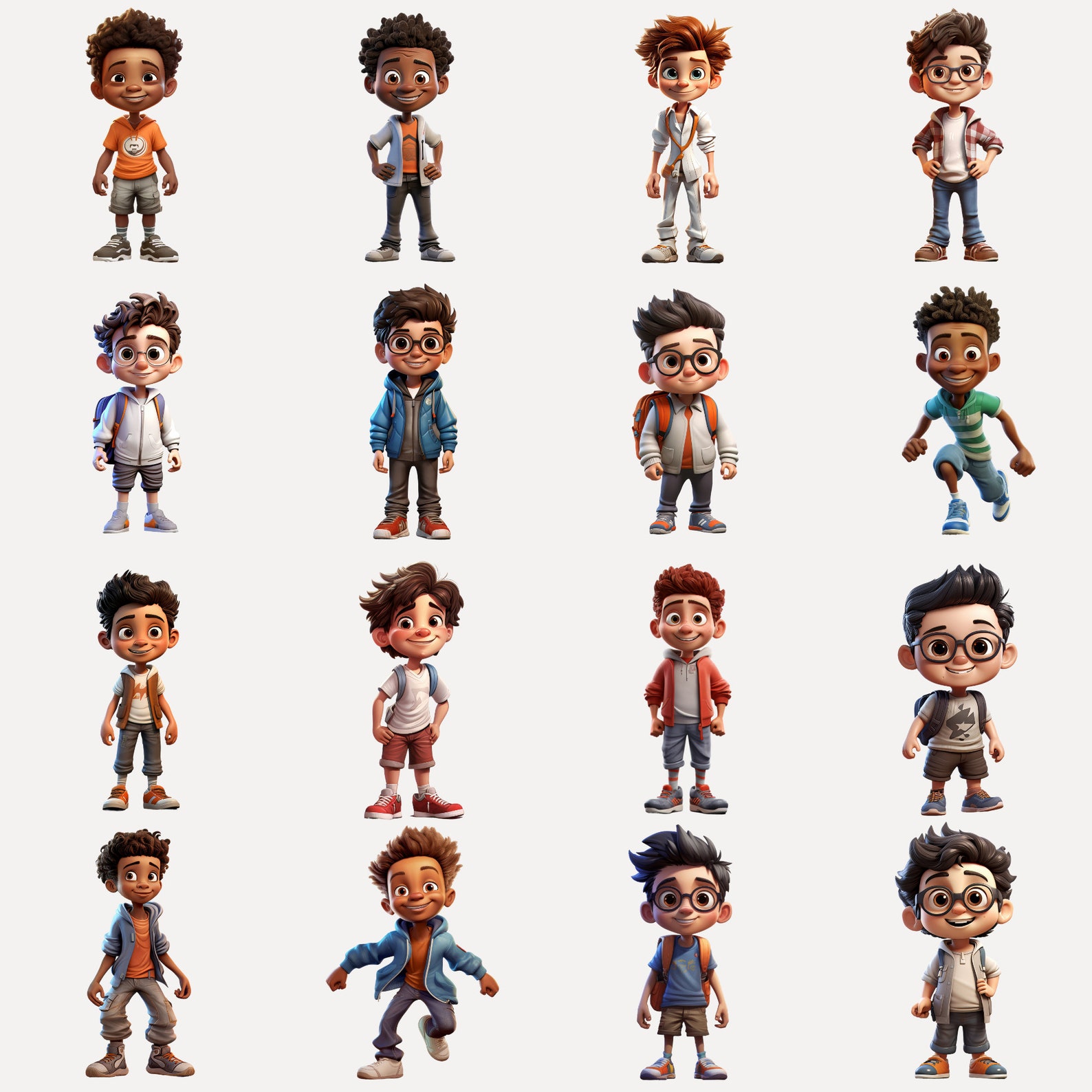 Quirky Kids Clipart INSTANT DOWNLOAD Whimsical Figures & Eccentric ...