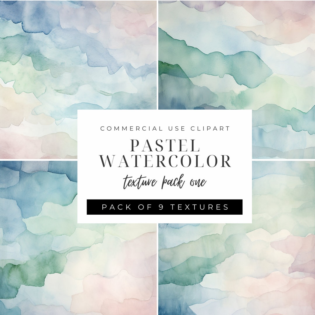 Green, Blue, & Pink Abstract Watercolor Textures INSTANT DOWNLOAD ...