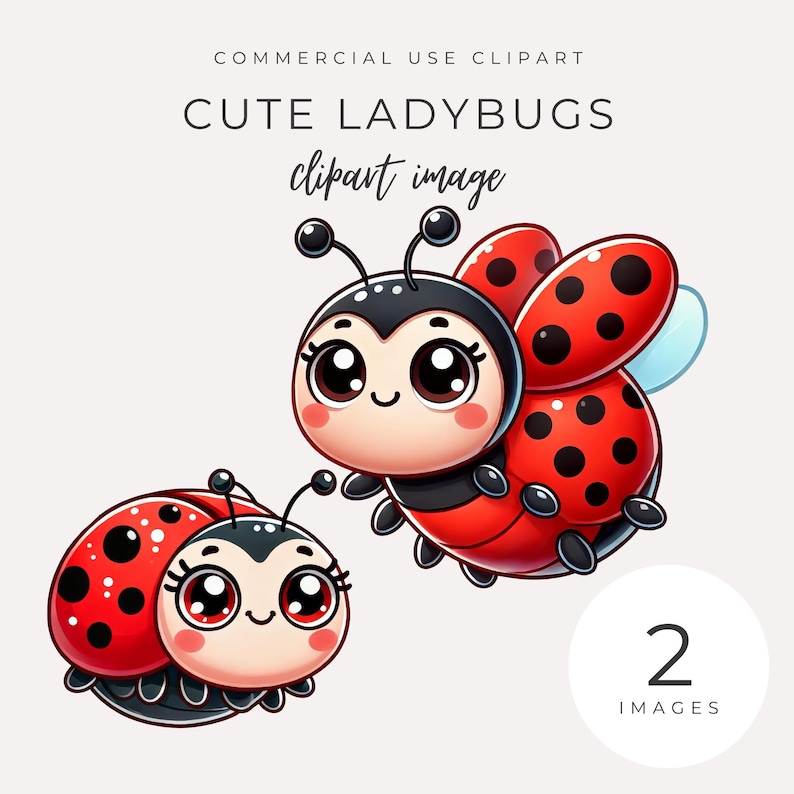 Ladybug Clipart Png INSTANT DOWNLOAD Adorable Garden Bug Graphics ...