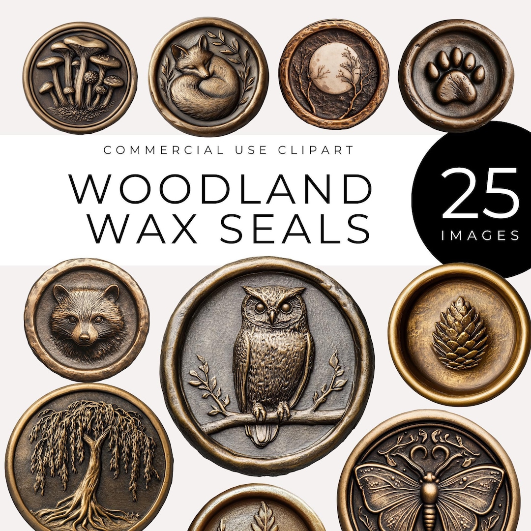 Wax Seal Stamp Clipart, Instant Download, Vintage Emblem PNG, Medieval ...