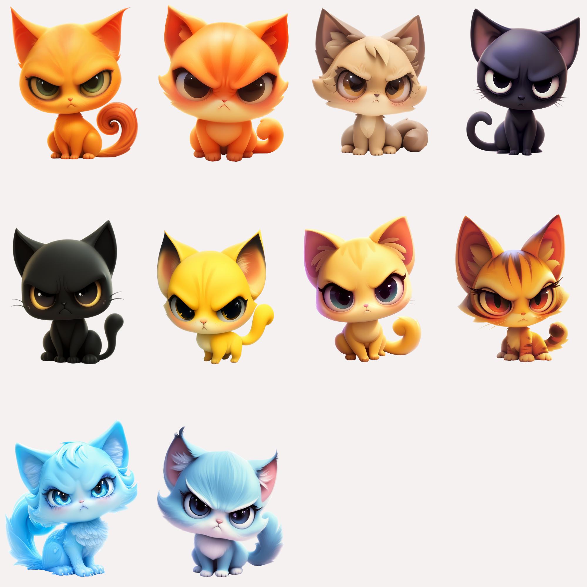 Angry Cat Clipart INSTANT DOWNLOAD Feline Temper, Cat Attitude Art ...