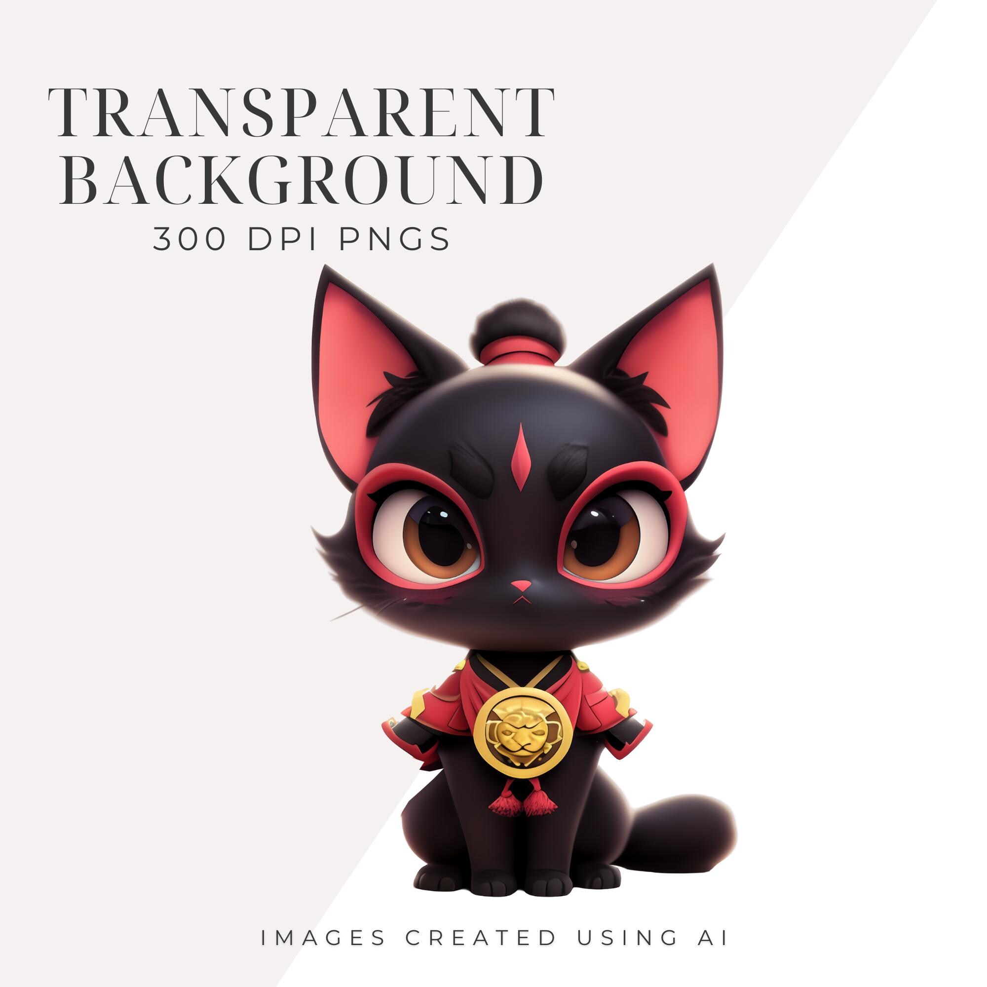 Samurai Cats Clipart INSTANT DOWNLOAD Cute Kawaii Warrior Cats ...
