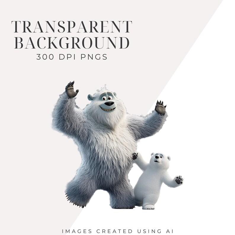 Quirky Yeti Clipart INSTANT DOWNLOAD Funny Snow Monsters, Winter ...