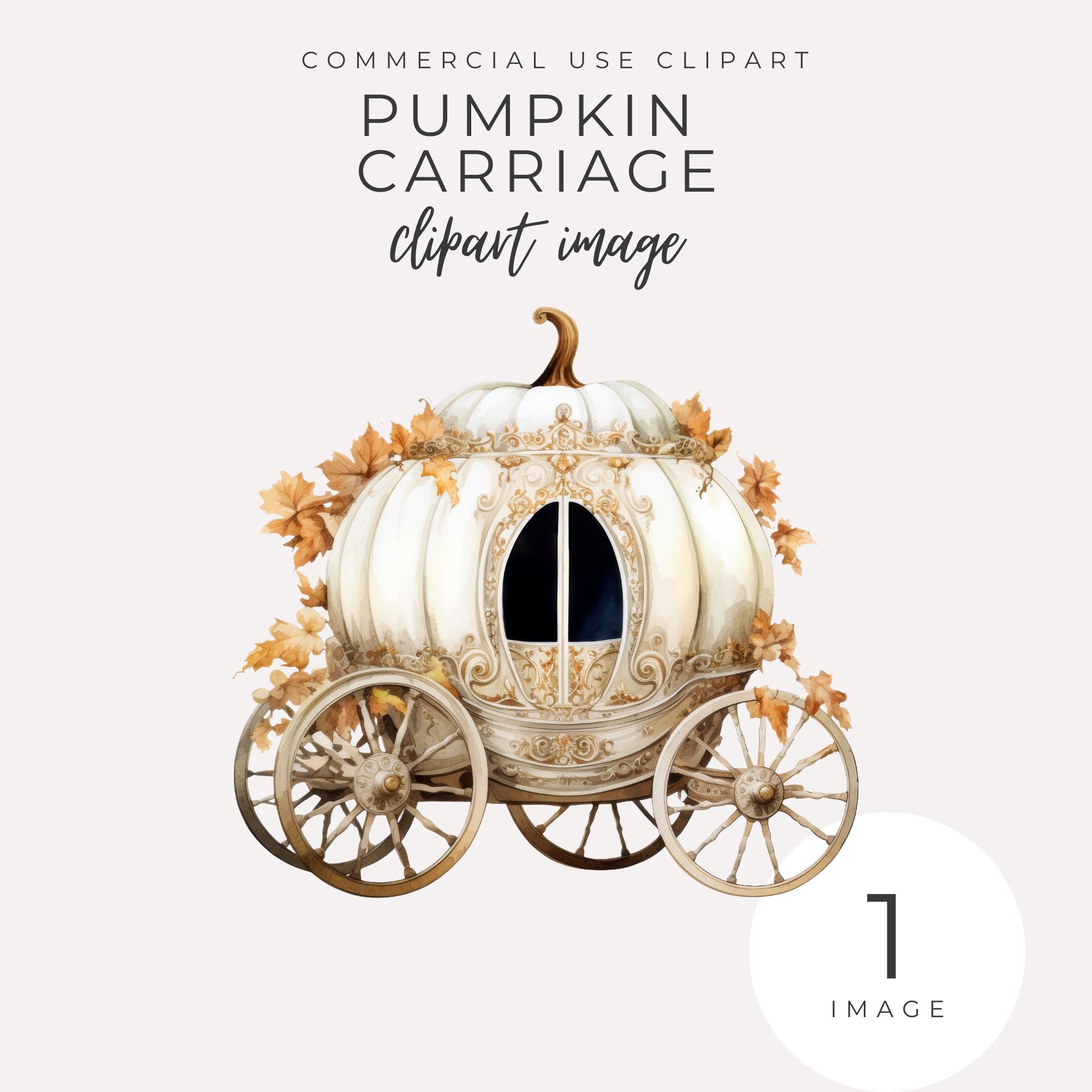 Pumpkin Carriage Clipart INSTANT DOWNLOAD Enchanted Fairytale Coach ...