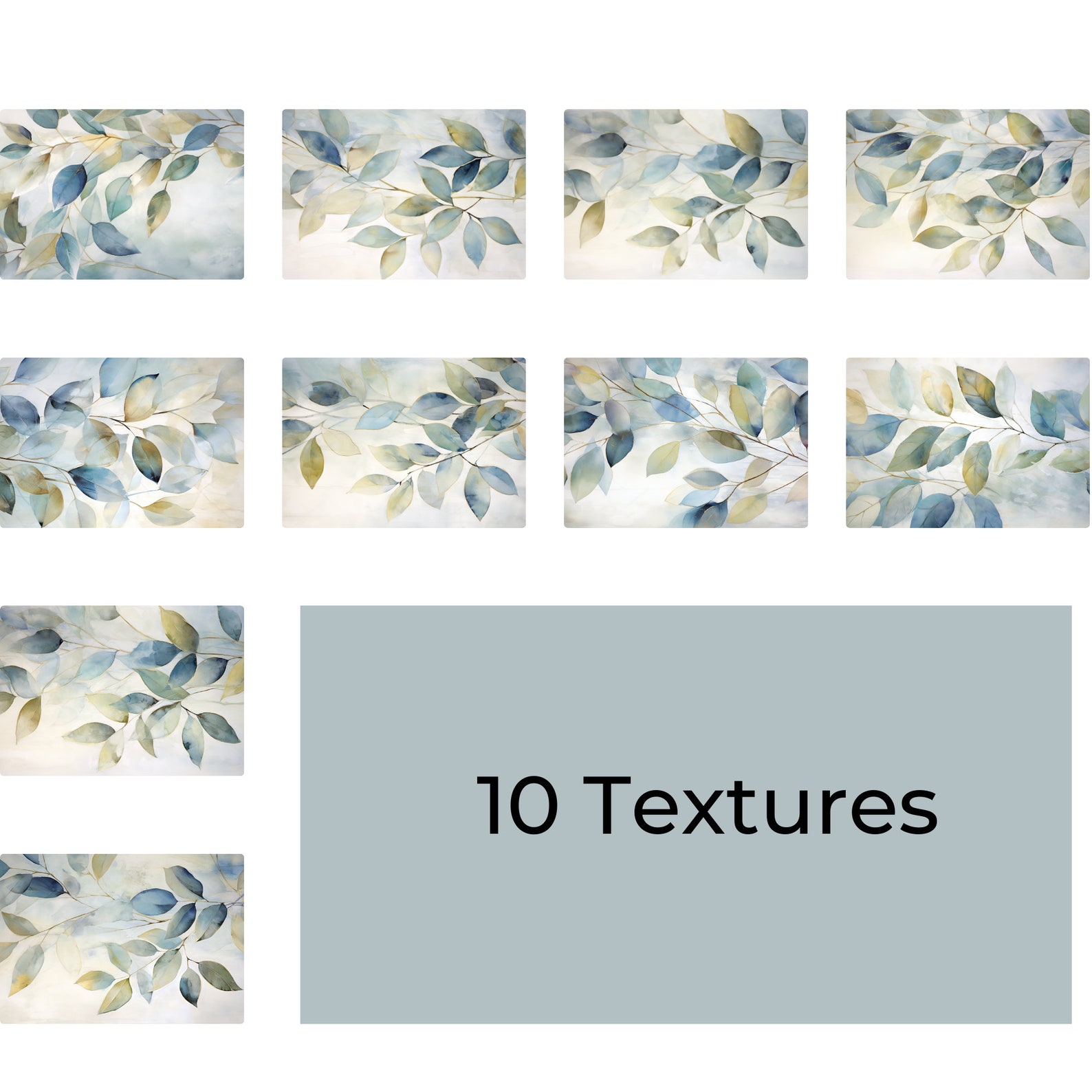 Sage Green Leaves: Eucalyptus Leaf Texture Pack INSTANT DOWNLOAD ...