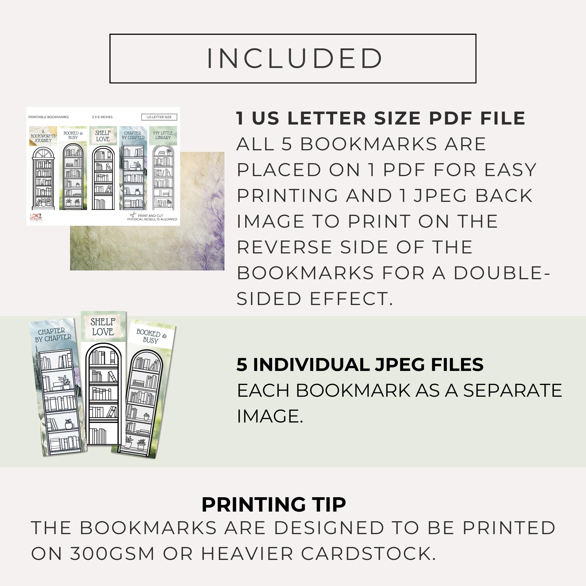 Booktracker Bookmarks INSTANT DOWNLOAD Reading Log Page Marker ...
