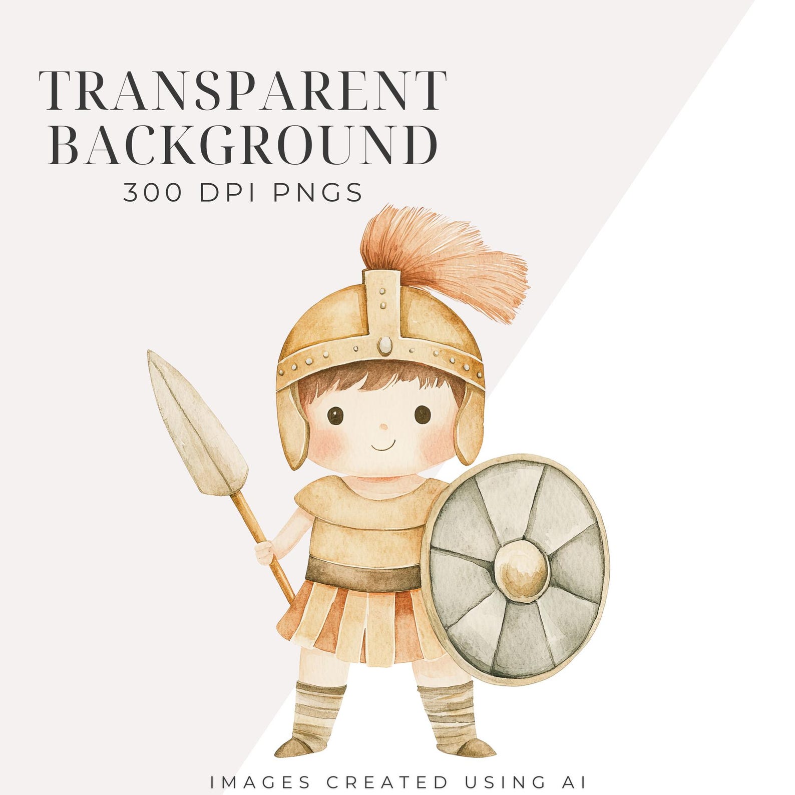 Cute Roman Empire Clipart Instant Download Watercolor Gladiators ...