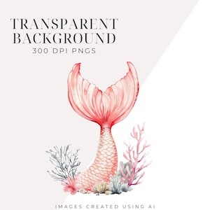 Watercolor Mermaid Tails Clipart, INSTANT DOWNLOAD, Fantasy Ocean ...