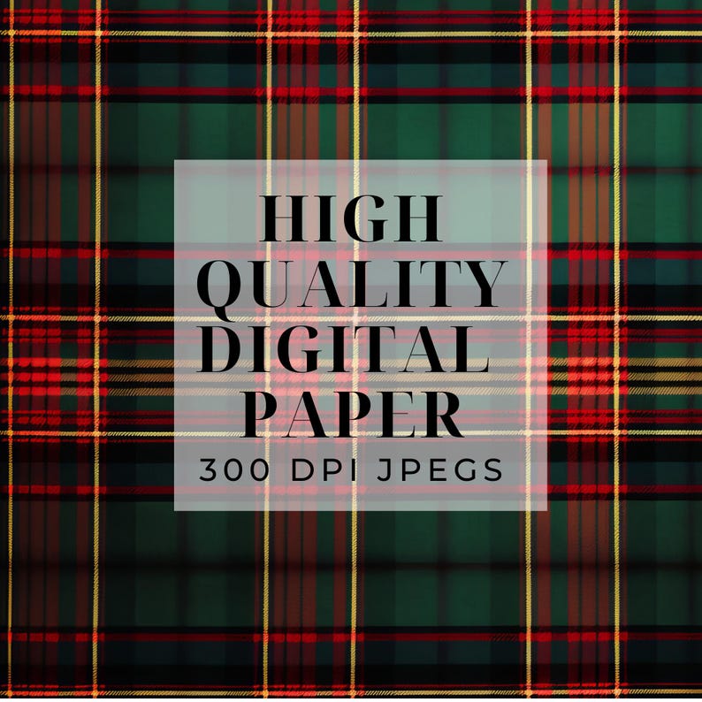 Vintage Tartan Digital Papers INSTANT DOWNLOAD Retro Scottish & Classic ...