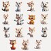 Quirky Cats Clipart INSTANT DOWNLOAD Cute Cat Portraits, Whimsical ...
