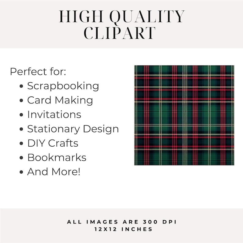 Vintage Tartan Digital Papers INSTANT DOWNLOAD Retro Scottish & Classic ...