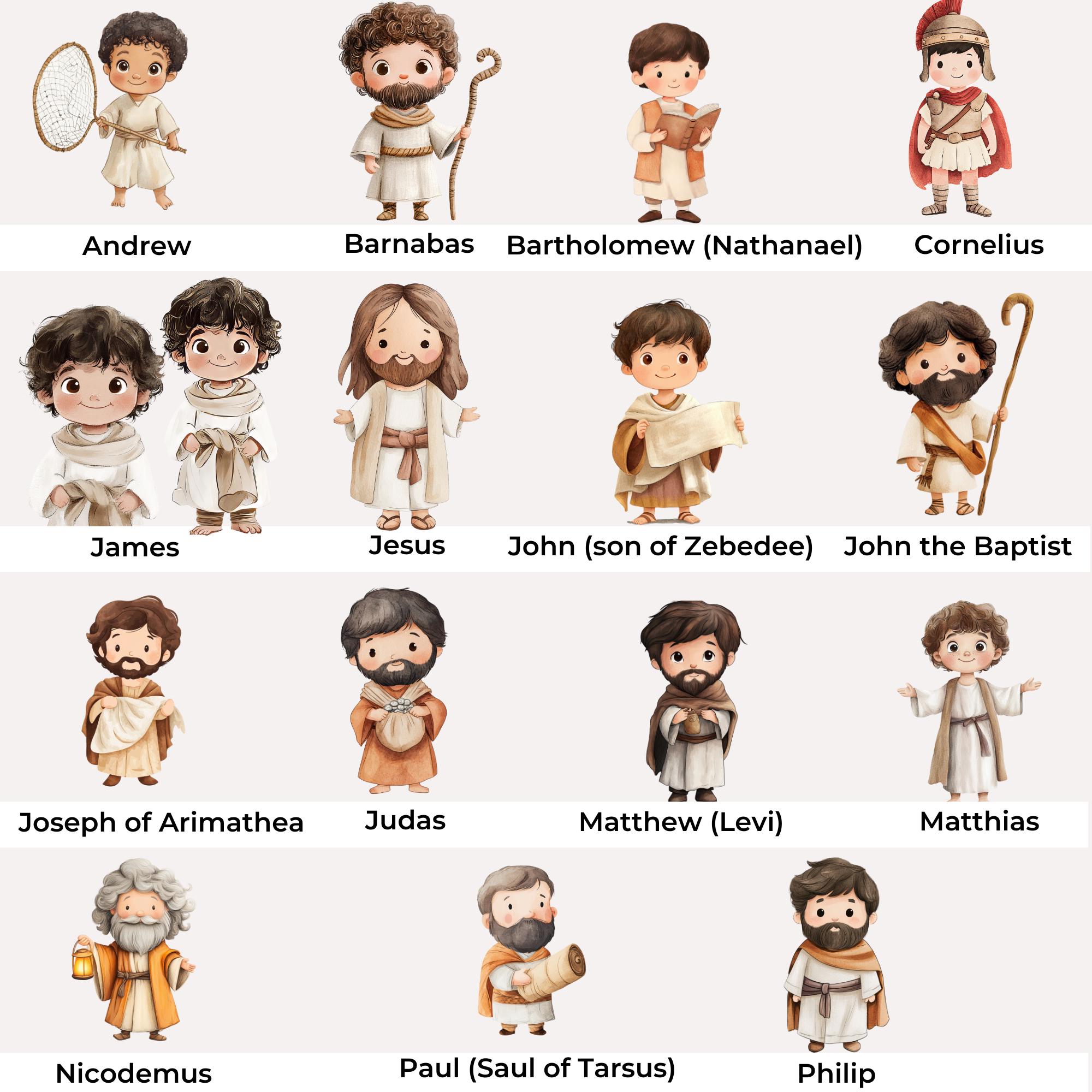 Biblical Characters Clipart DIGITAL DOWNLOAD Watercolor Men of the New ...