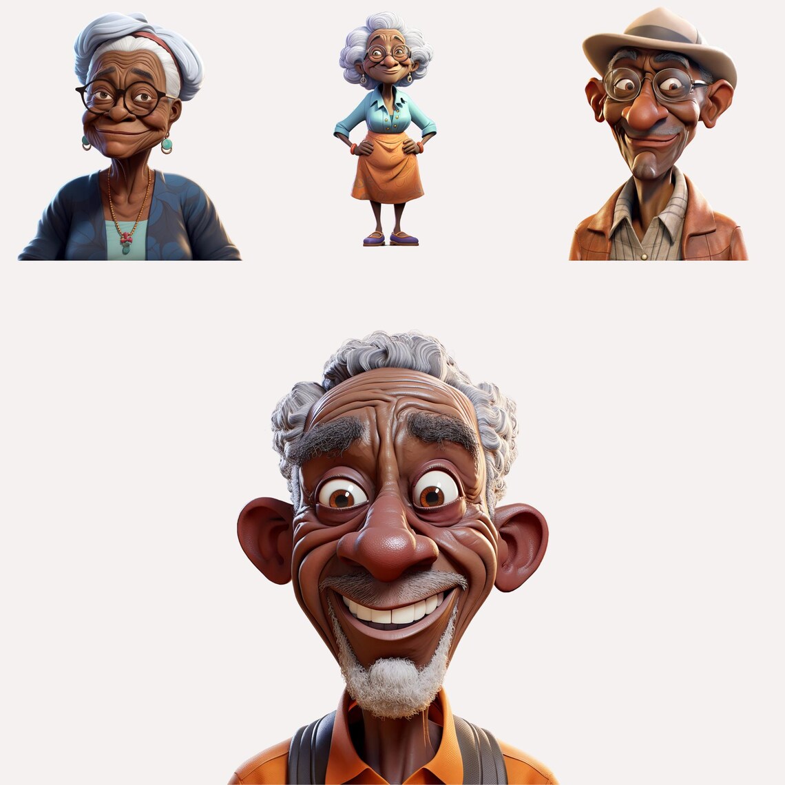 Quirky Old People Clipart Pack INSTANT DOWNLOAD Fun and Whimsical ...