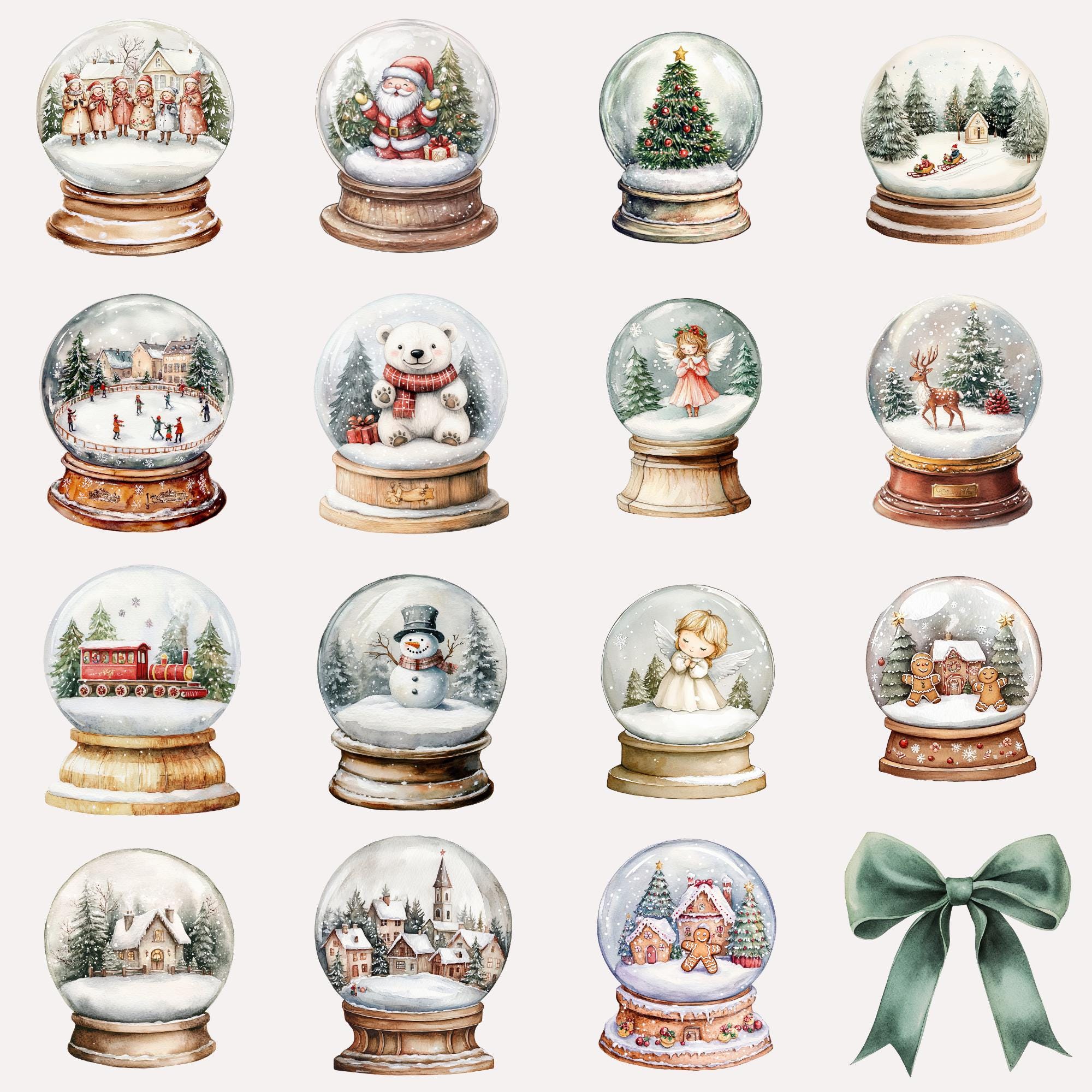 Snowglobe Clipart INSTANT DOWNLOAD Festive Holiday Decor, Winter ...