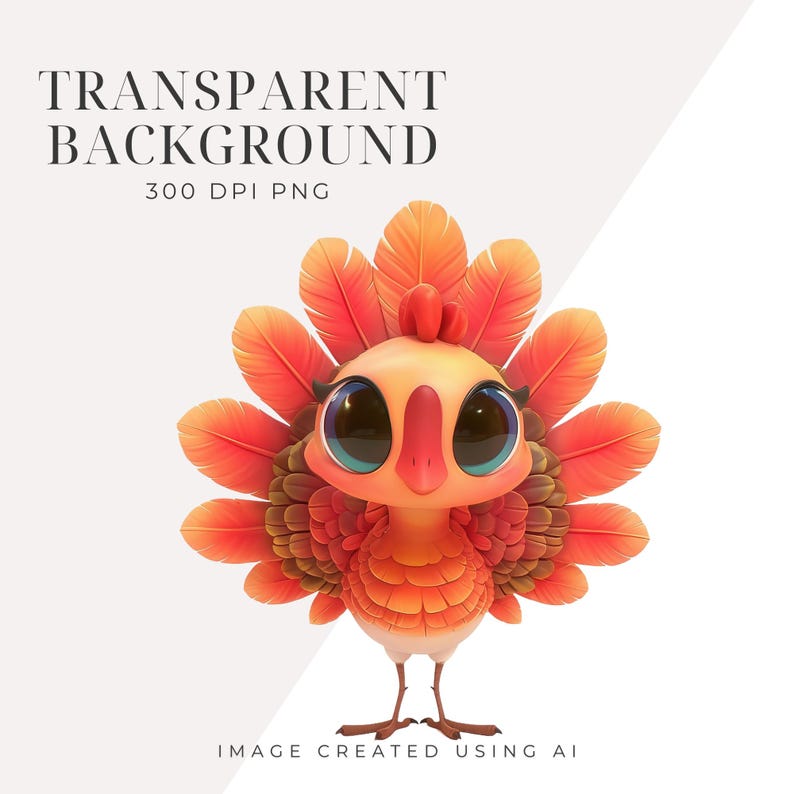 Kawaii Chibi Turkey Clipart INSTANT DOWNLOAD Colorful & Cute ...