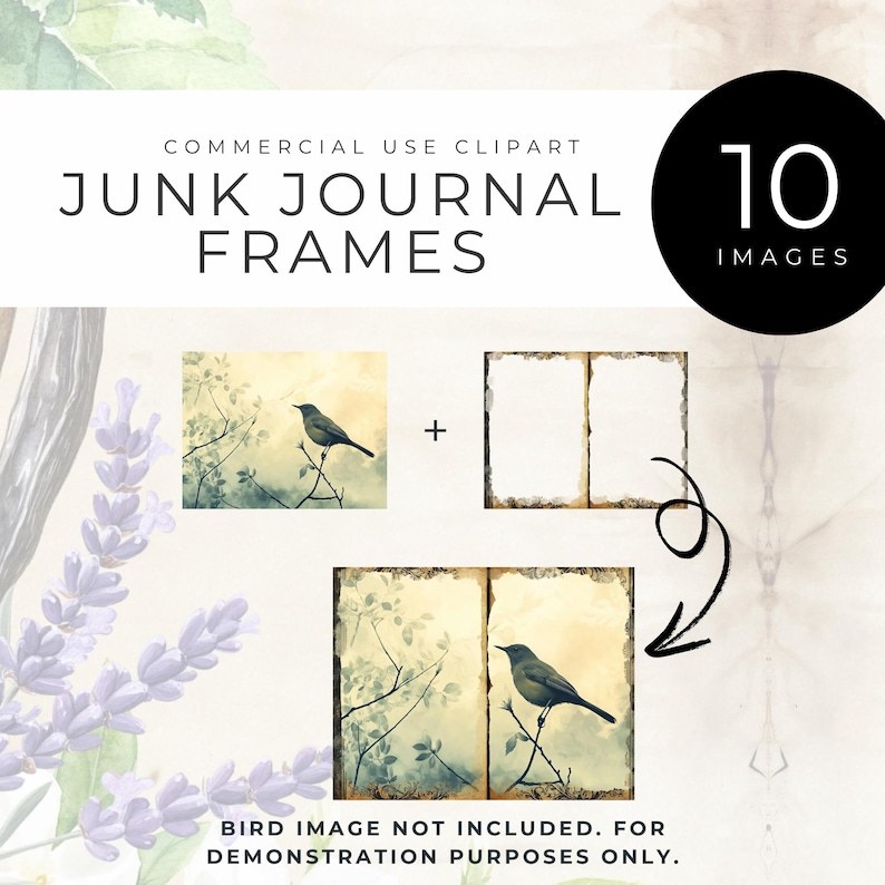 Vintage Junk Journal Border Overlays, Instant Download, Aged Paper ...