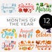 Months of the Year Clipart, Seasonal Calendar Graphics, Planner ...
