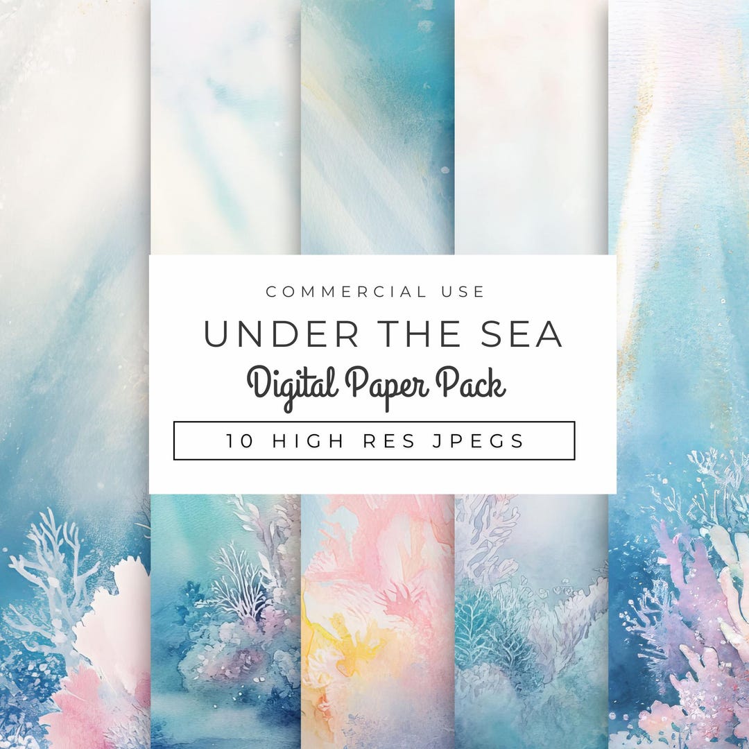 Under the Sea Digital Papers, Instant Download, Ocean Backgrounds ...