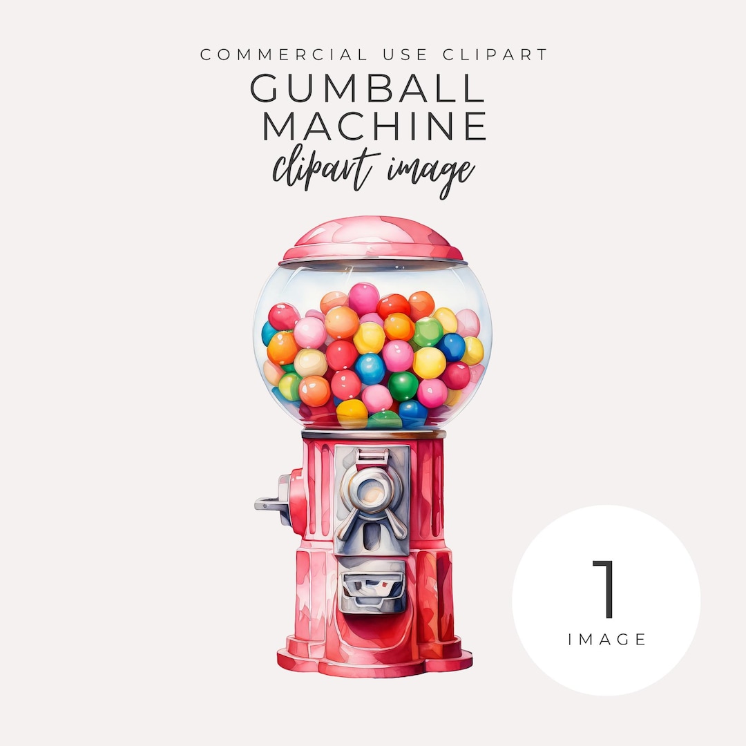 Gumball Machine Clip Art INSTANT DOWNLOAD Gumball Machine Candy ...