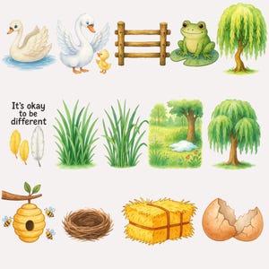 Ugly Duckling Clipart, Instant Download, Fairytale Animals, Farm Pond ...