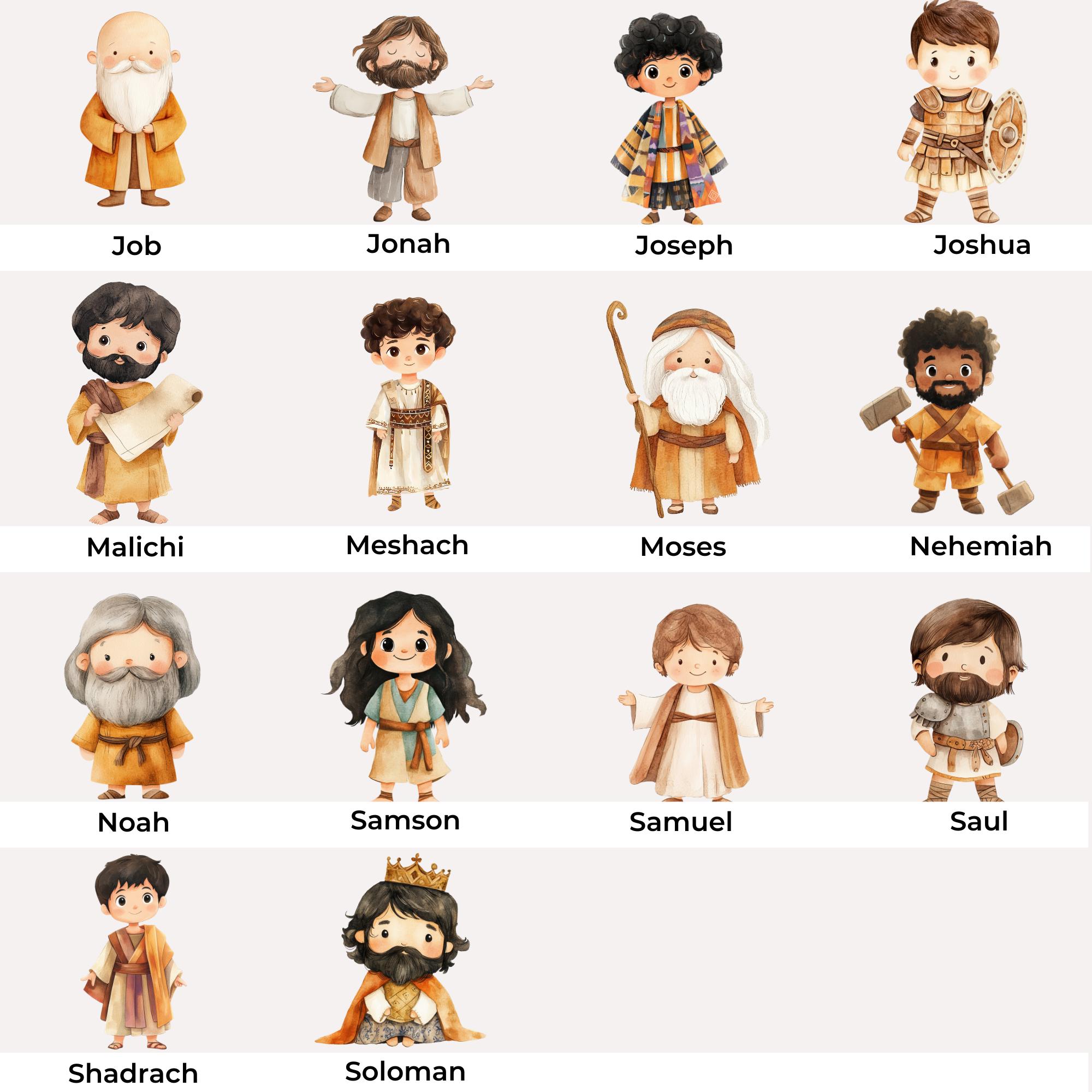Biblical Characters Clipart DIGITAL DOWNLOAD Watercolor Men of the Old ...