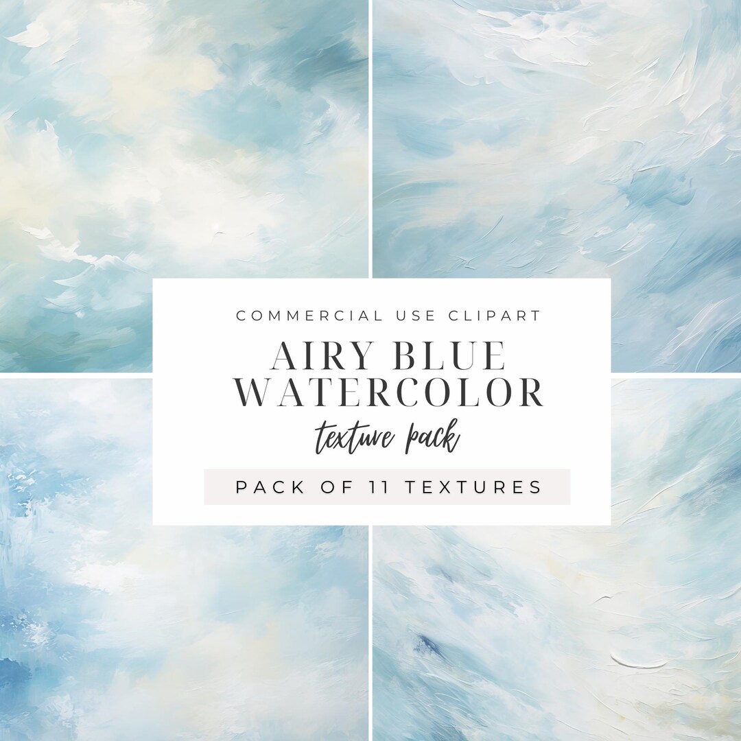 Airy Blue Watercolor Textures INSTANT DOWNLOAD Dreamy Sky-inspired ...