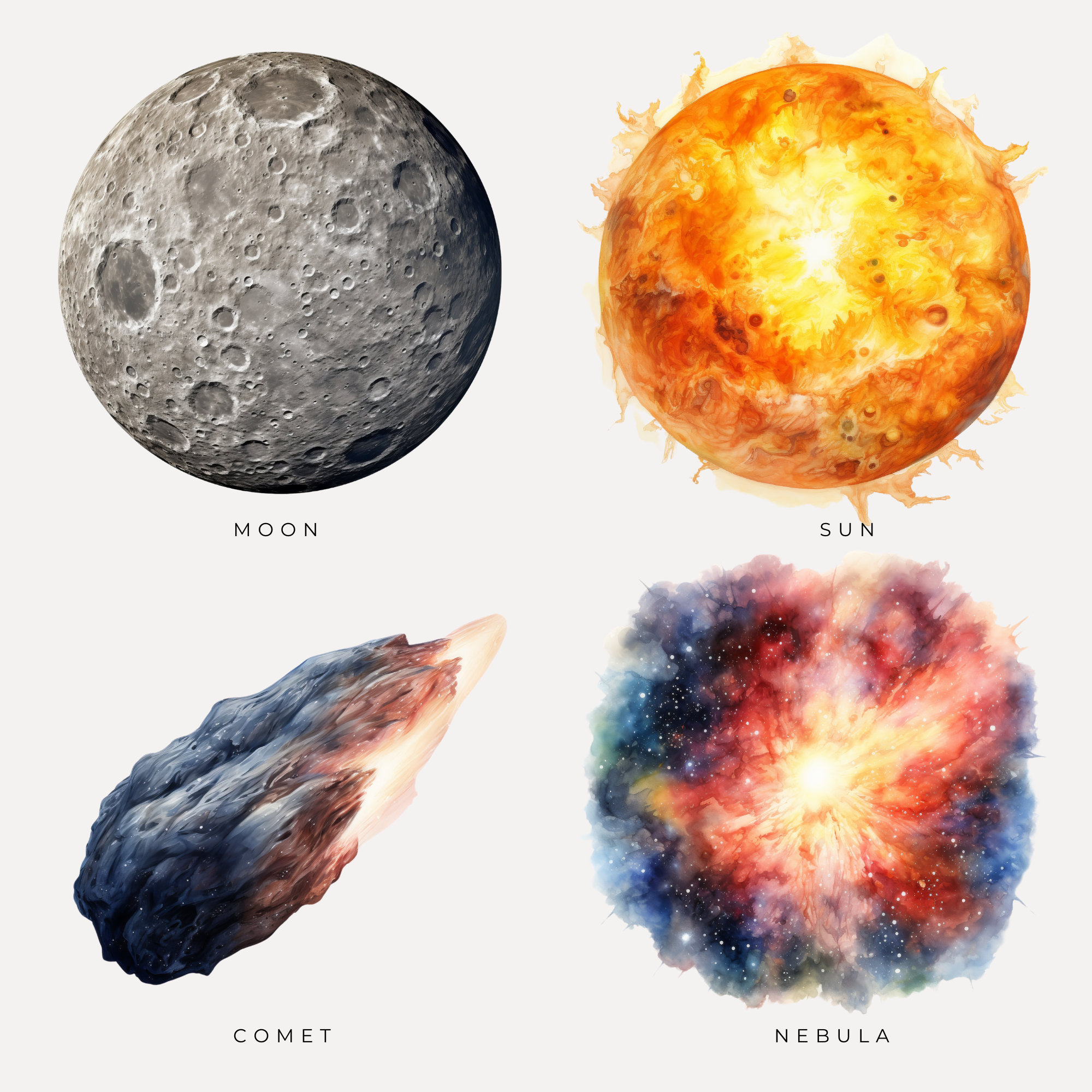 Realistic Solar System INSTANT DOWNLOAD Outer Space Graphics and ...