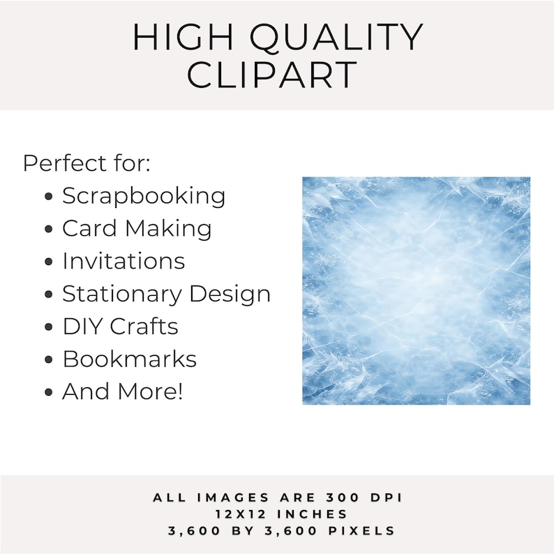 Watercolor Ice Digital Papers, Winter Icy Backgrounds, Blue Frozen ...