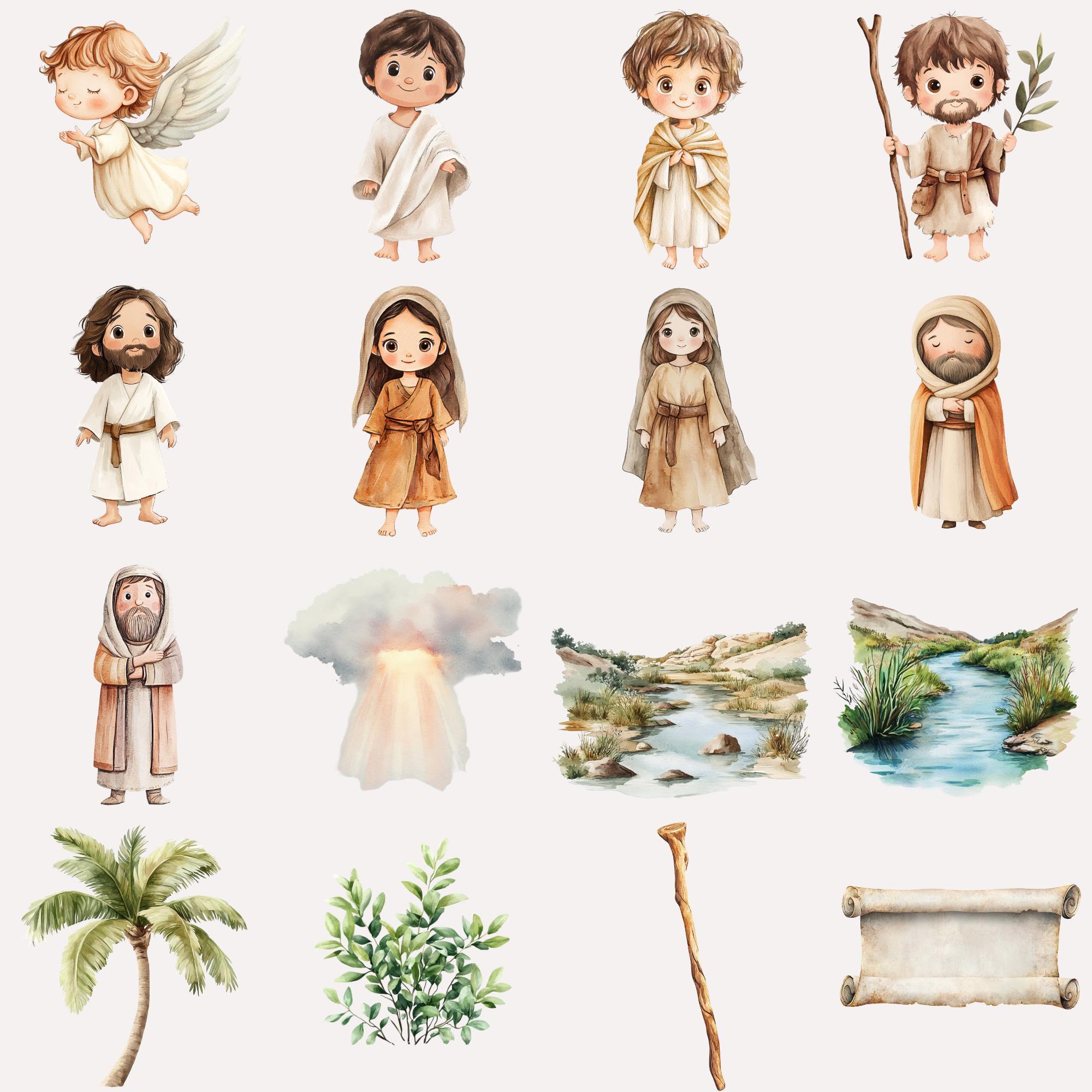 New Testament Clipart, Instant Download, Jesus, Baptism, Jordan River ...