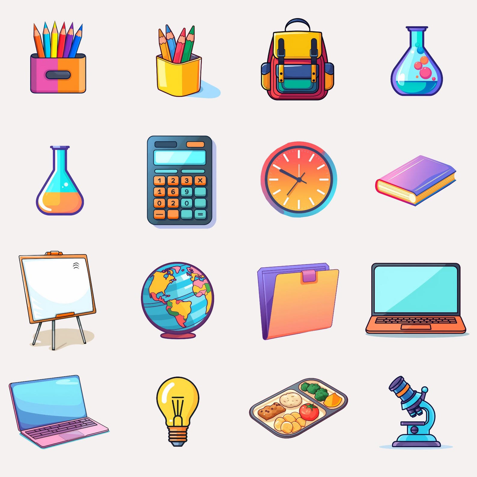 Cute School Supply Clipart INSTANT DOWNLOAD Back to School & Classroom ...