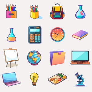 Cute School Supply Clipart INSTANT DOWNLOAD Back to School & Classroom ...