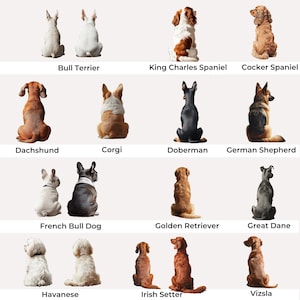 Dog Clipart From Back, Instant Download, Canine Breed Back View ...