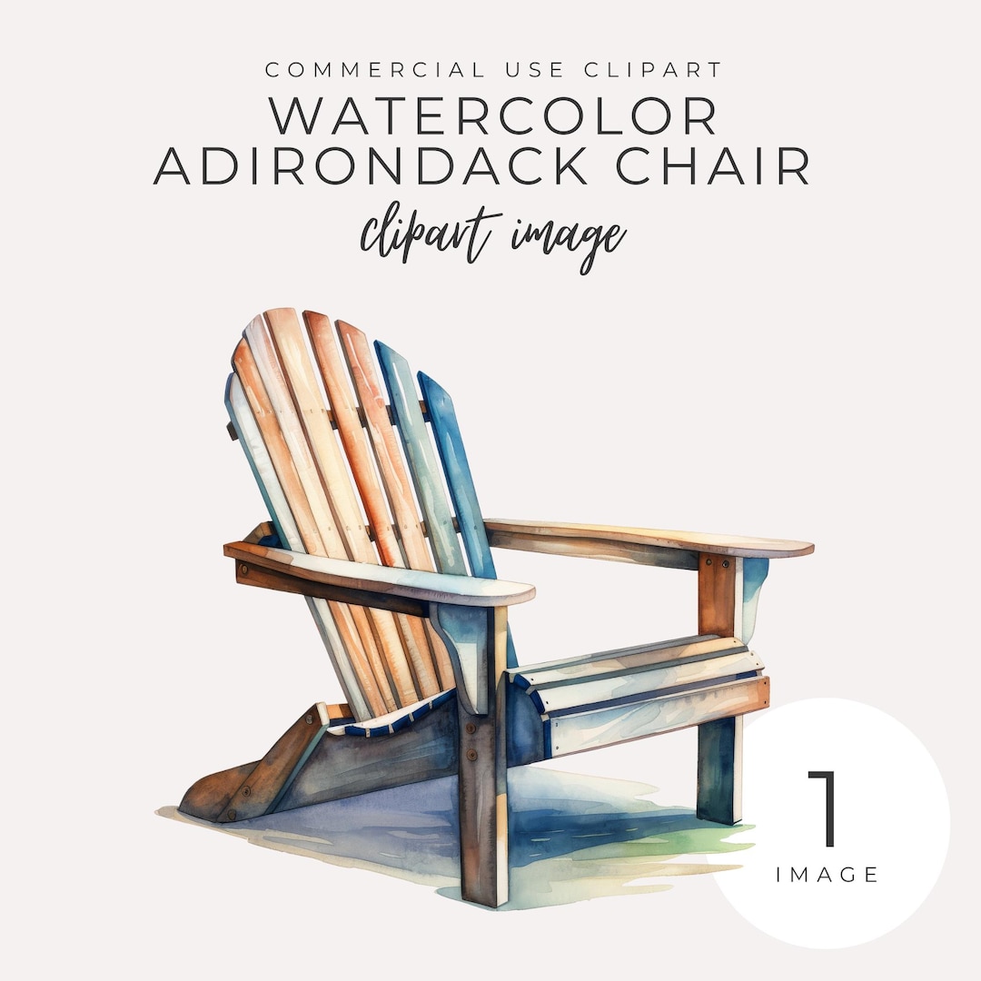 Adirondack Chair Clipart INSTANT DOWNLOAD Watercolor Rustic Chair ...