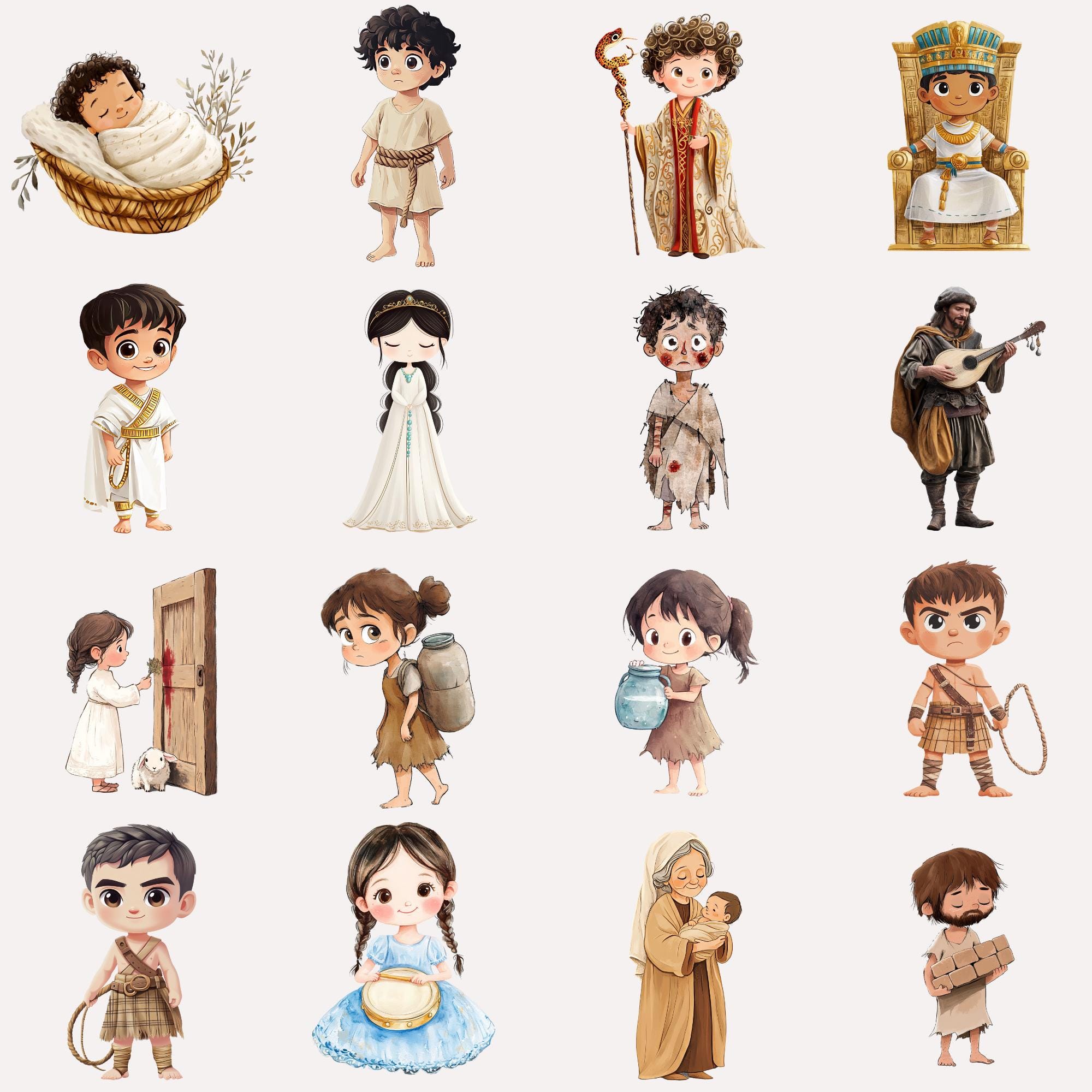 Moses Clipart, Instant Download, Watercolor Bible Story Graphics ...