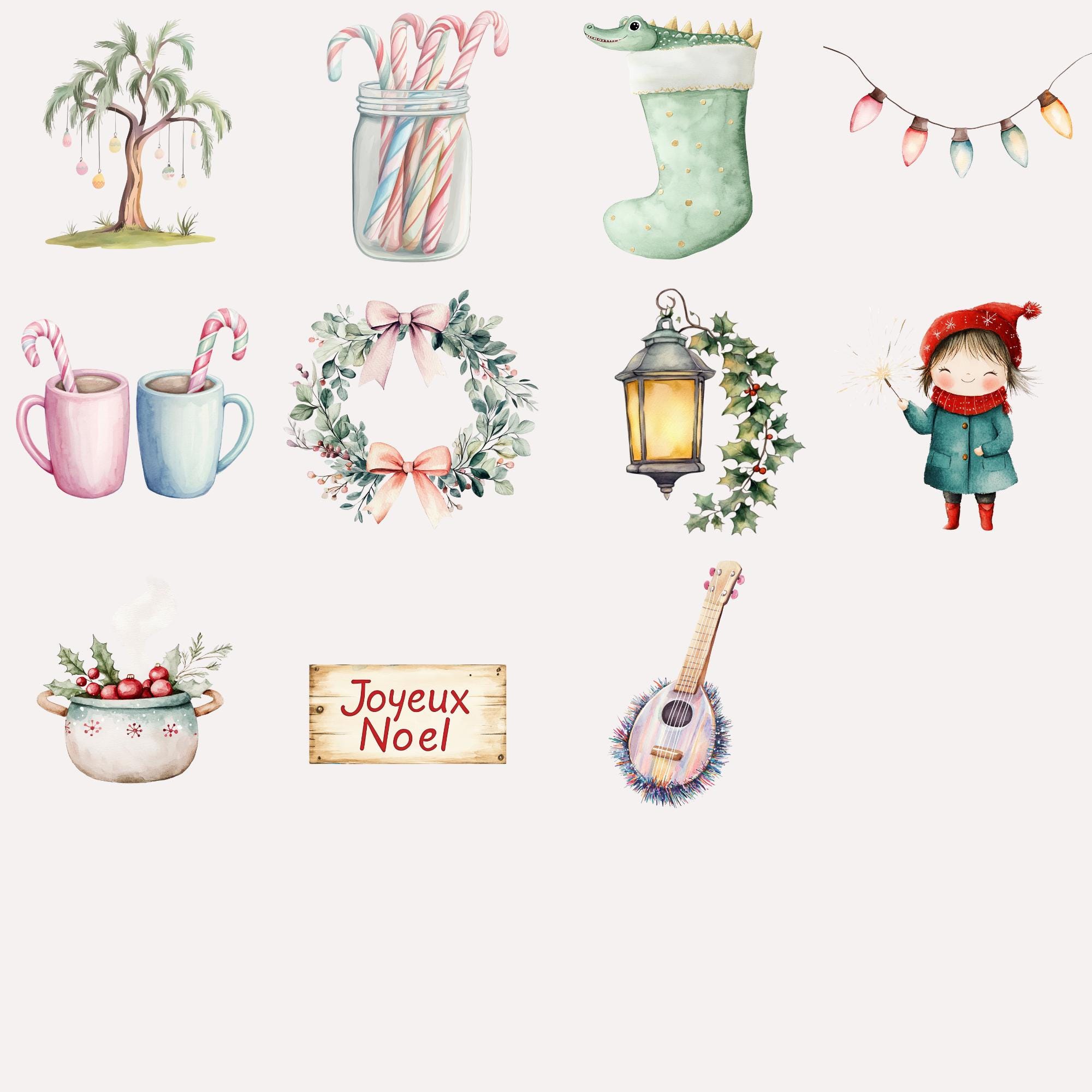 Cajun Santa Clipart, Instant Download, Festive Swamp Christmas Graphics ...