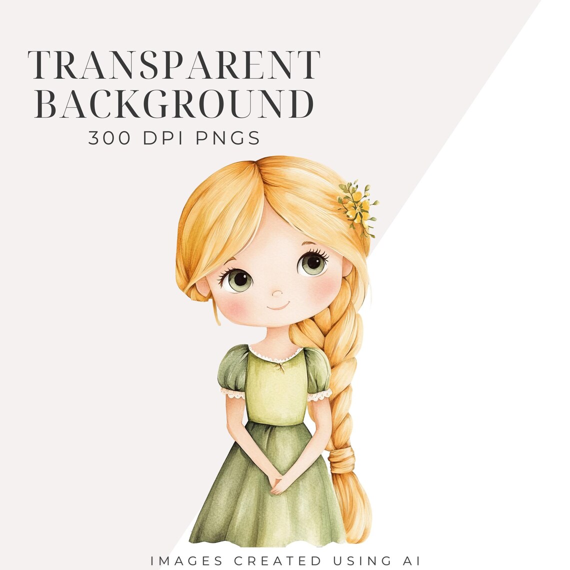 Watercolor Rapunzel Clipart INSTANT DOWNLOAD Fairy Tale Prince, Tower ...