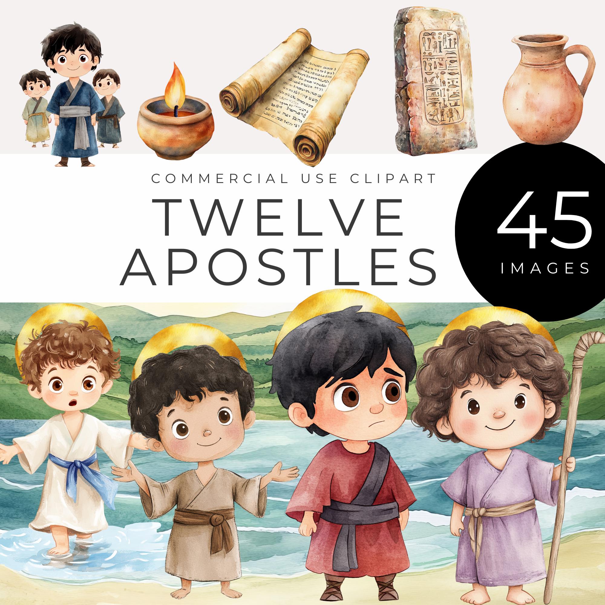 Twelve Apostles Clipart, Instant Download, Christian Bible Story ...