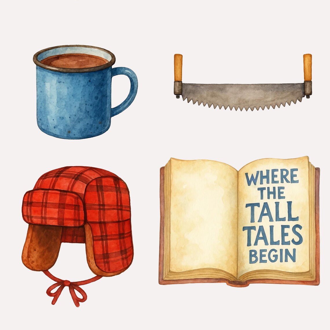 Paul Bunyan Clipart, Instant Download, Lumberjack, Babe the Blue Ox ...
