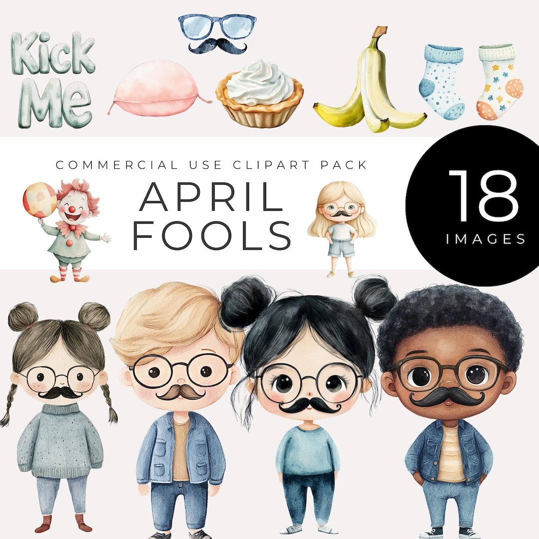 April Fools Clipart, Instant Download, Funny Prank Graphics, Whipped ...