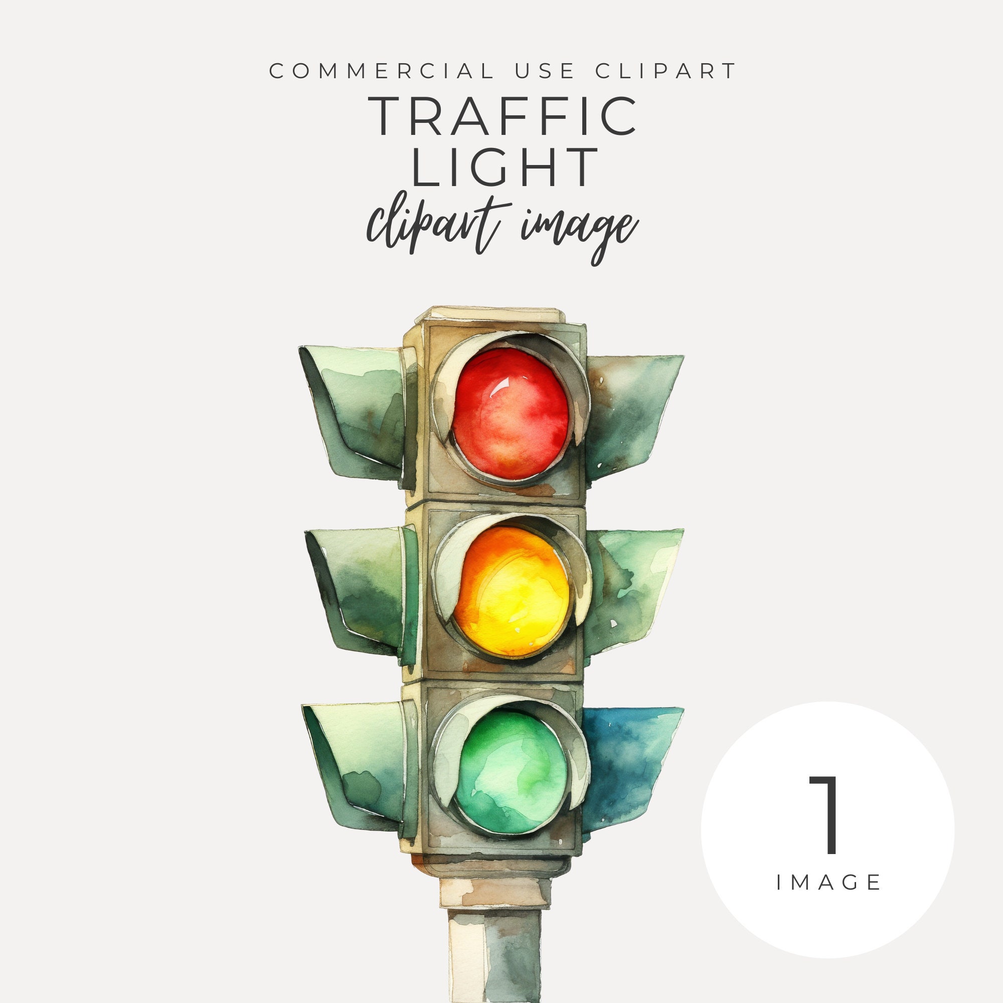 Traffic Light Clip Art INSTANT DOWNLOAD Traffic Signal Art, Urban ...