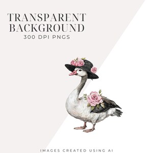 Gothic Goose Party Clipart, Instant Download, Whimsical Geese Graphics ...