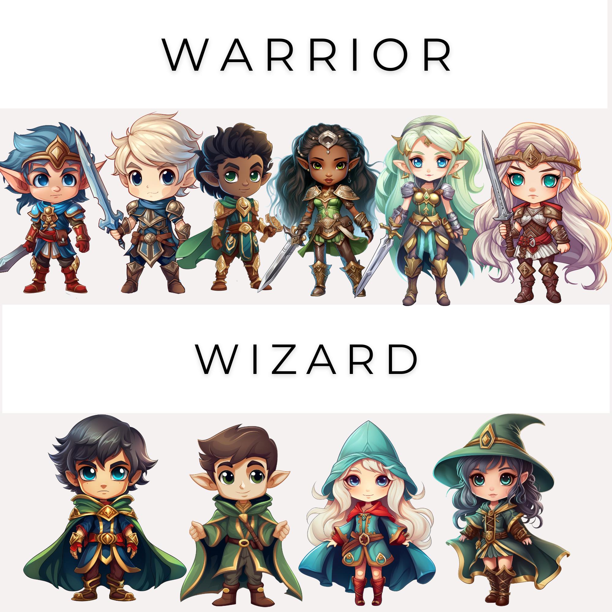 Cute Elf Kids RPG Characters Clipart INSTANT DOWNLOAD Elf Persona ...