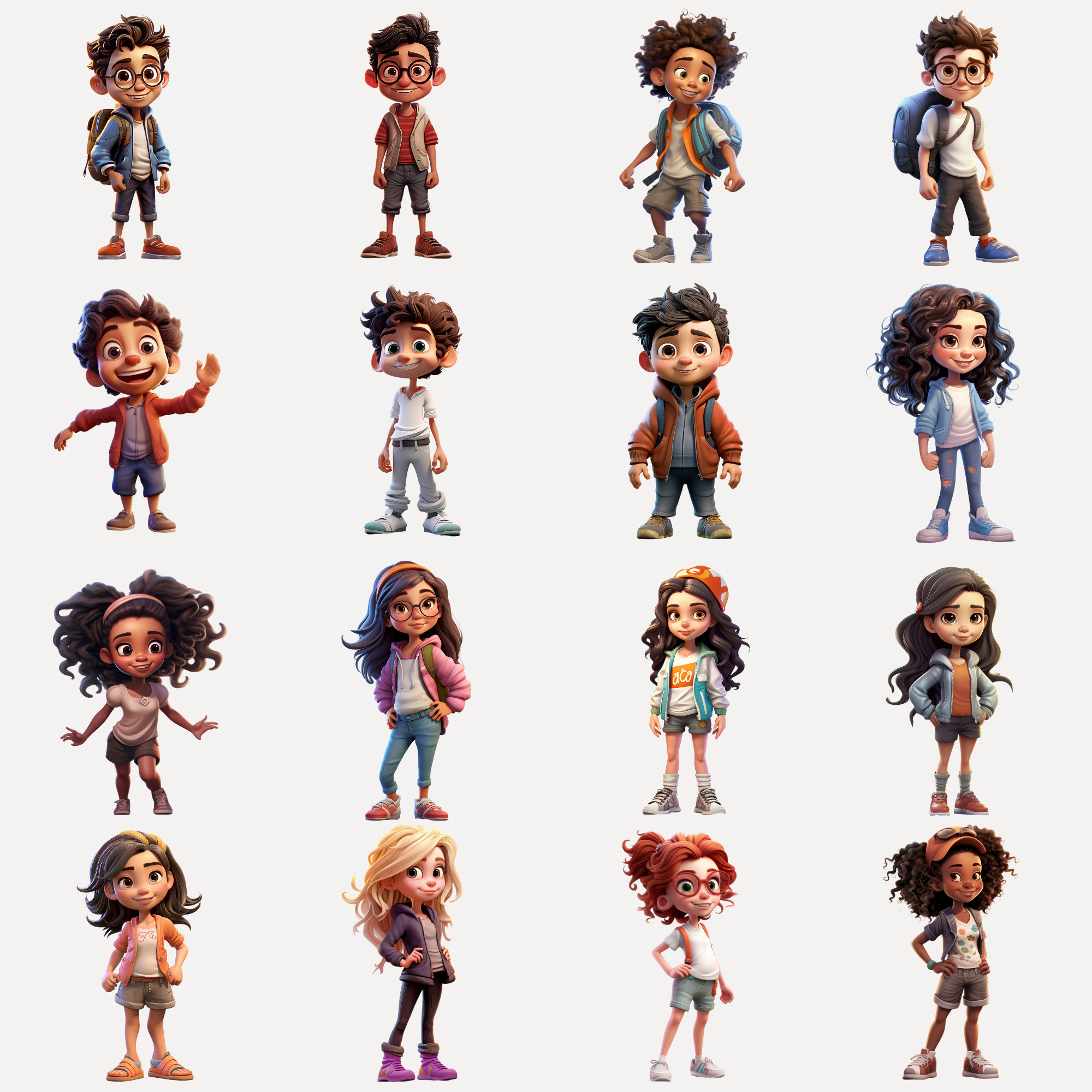 Quirky Kids Clipart INSTANT DOWNLOAD Whimsical Figures & Eccentric ...