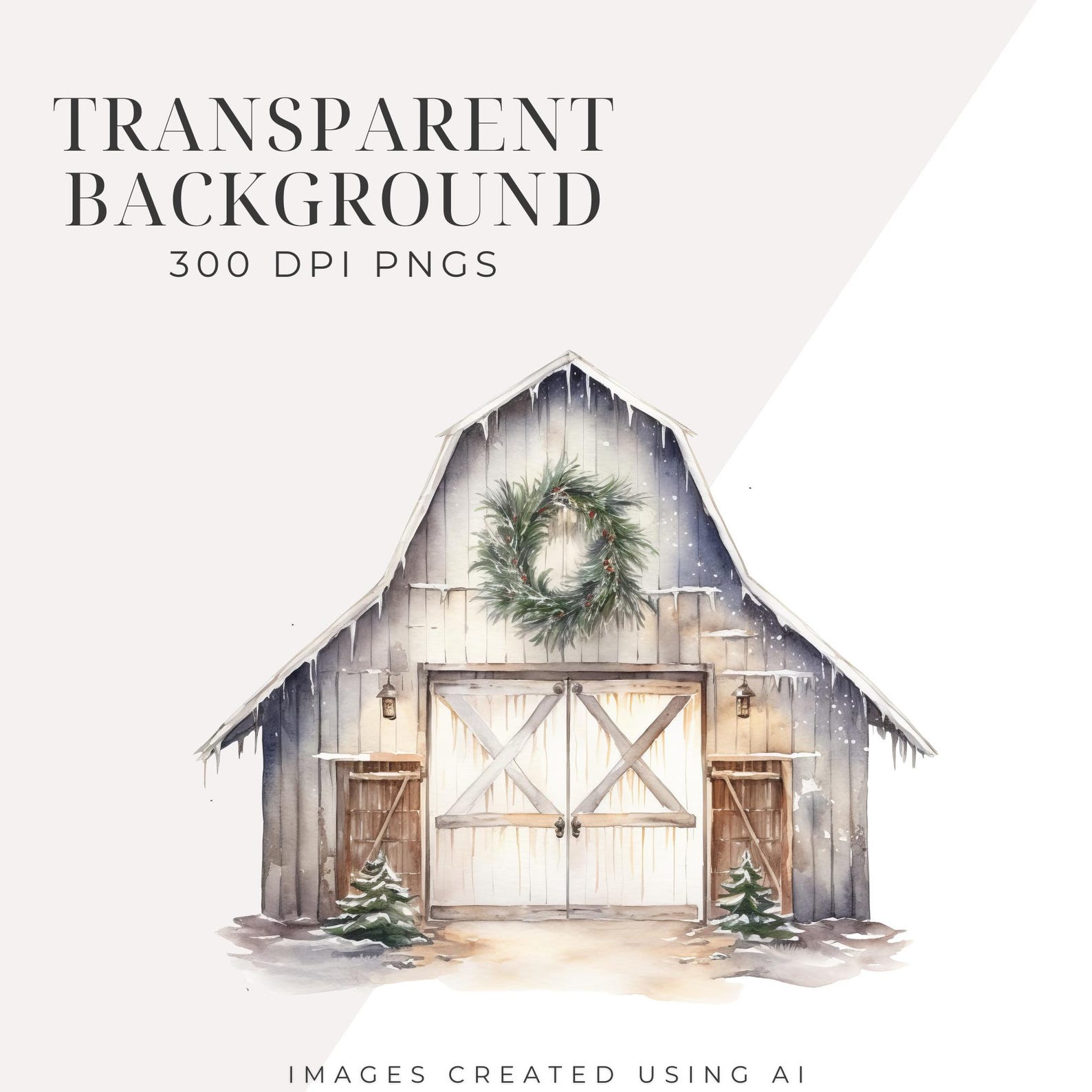 Watercolor Farmhouse Christmas Clipart INSTANT DOWNLOAD Santa Hats ...