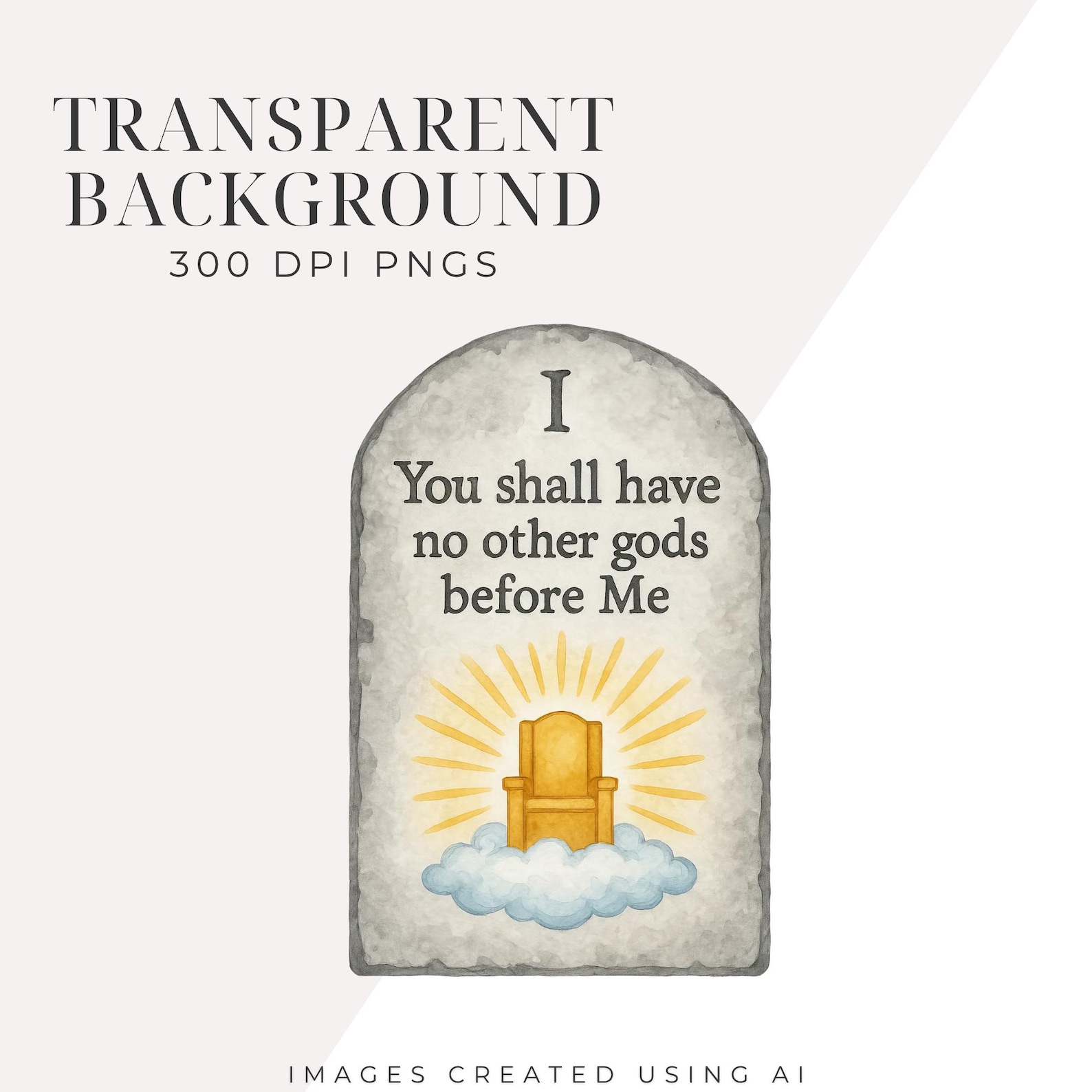 Ten Commandments Clipart, Instant Download, Illustrated Bible ...